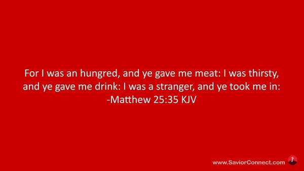 Matthew 25:35 KJV