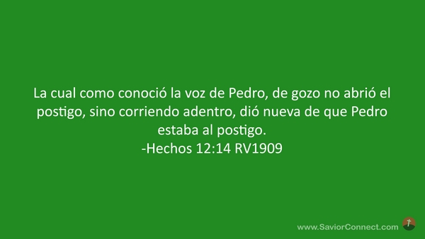 Hechos 12:14 RV1909