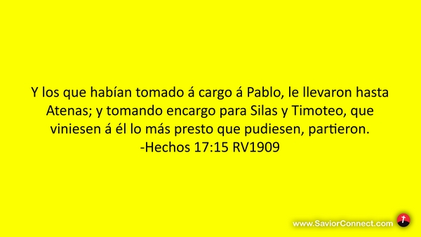 Hechos 17:15 RV1909