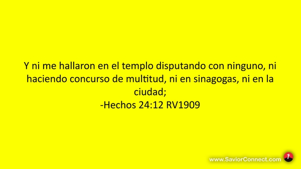 Hechos 24:12 RV1909