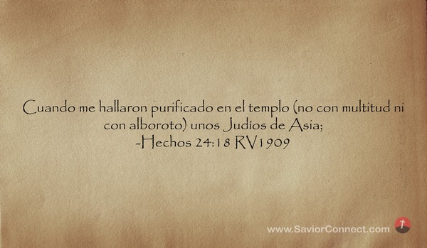 Hechos 24:18 RV1909